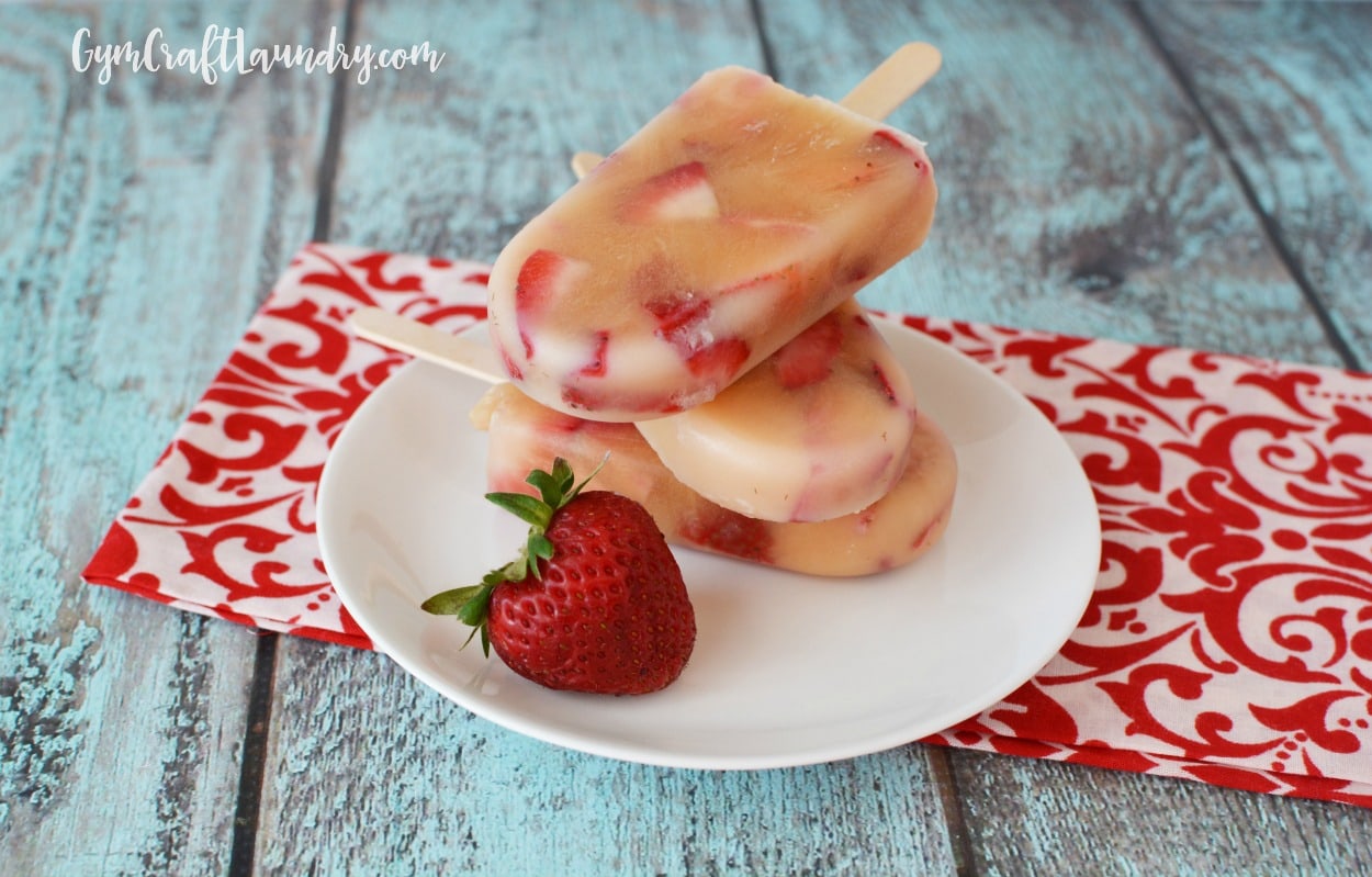 Strawberries and Cream Protein Popsicles - Gym Craft Laundry